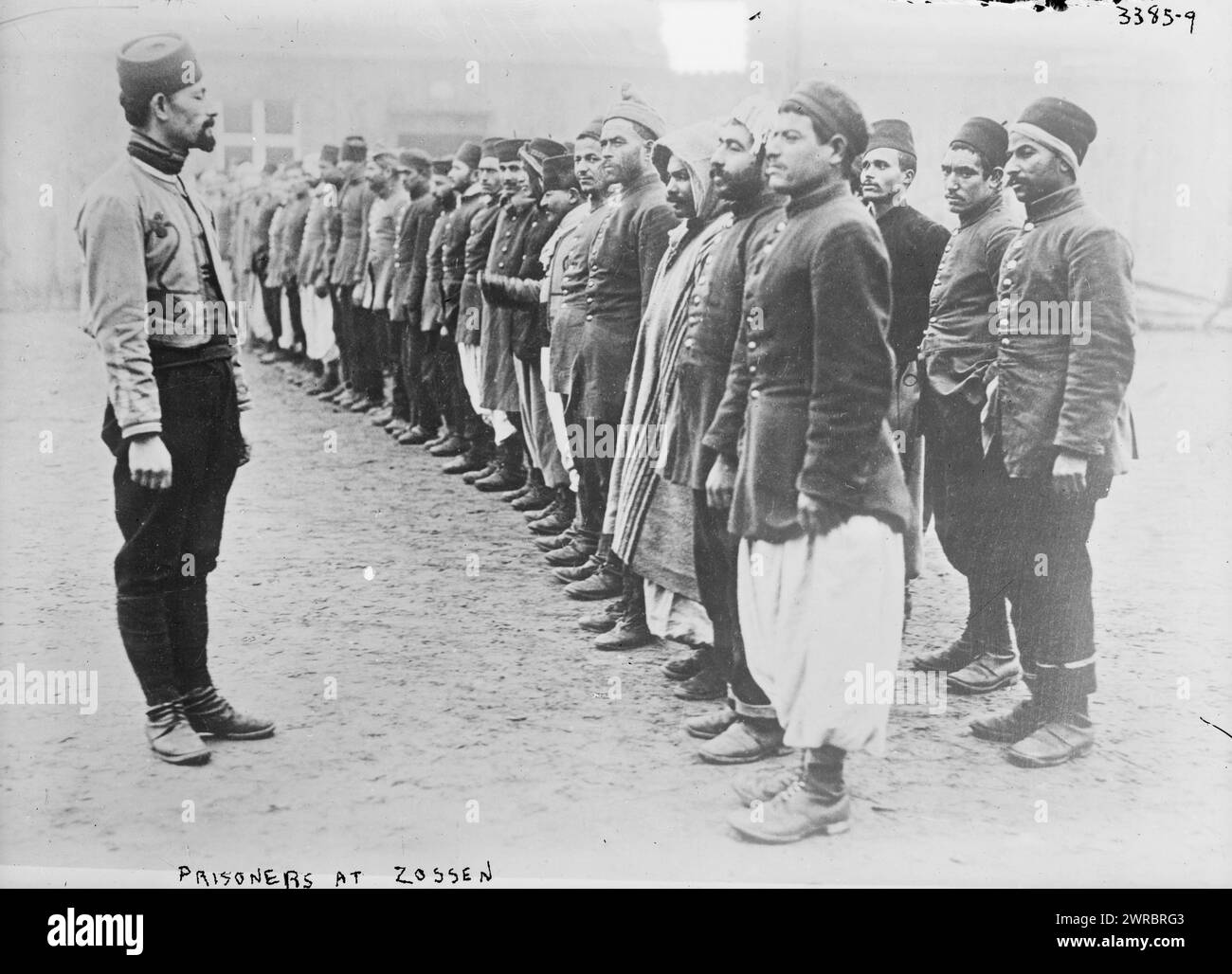 Prisoners at Zossen, Photograph shows prisoners standing in lines at ...