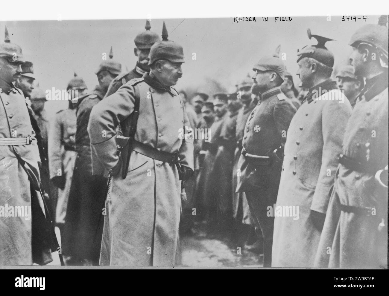 Kaiser in field, Photograph shows Kaiser Wilhelm II (1859-1941), the last German Emperor and ...