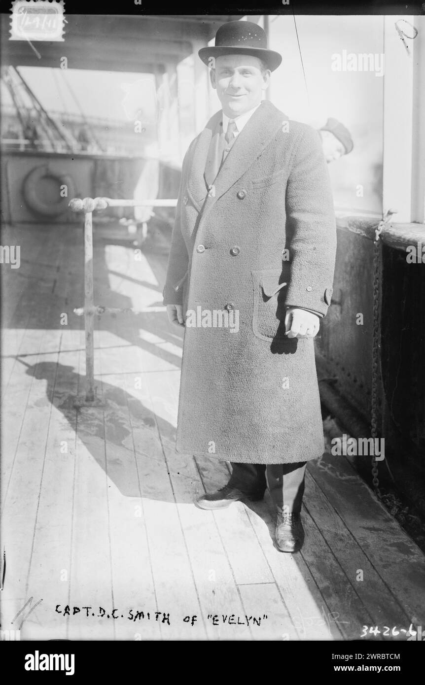 Capt. D.C. Smith of 'EVELYN', Photograph shows the captain of the ...