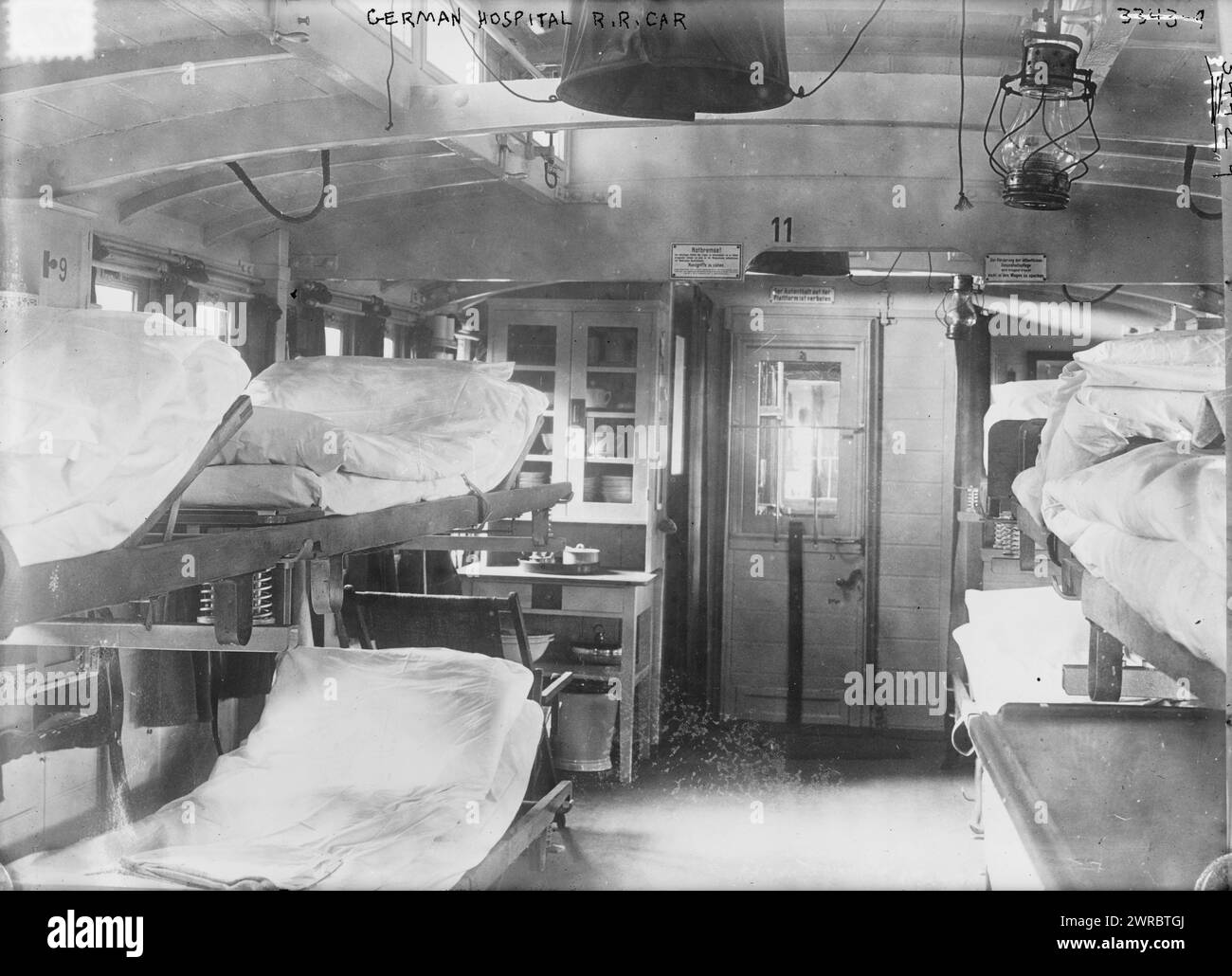 German Hospital R.R. car, Photograph shows a hospital railroad car ...
