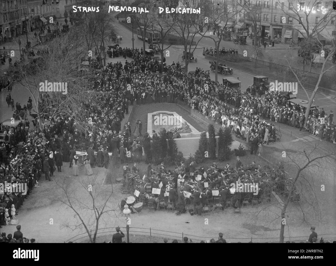Straus Memorial dedication, Photograph shows an aerial view of Straus ...