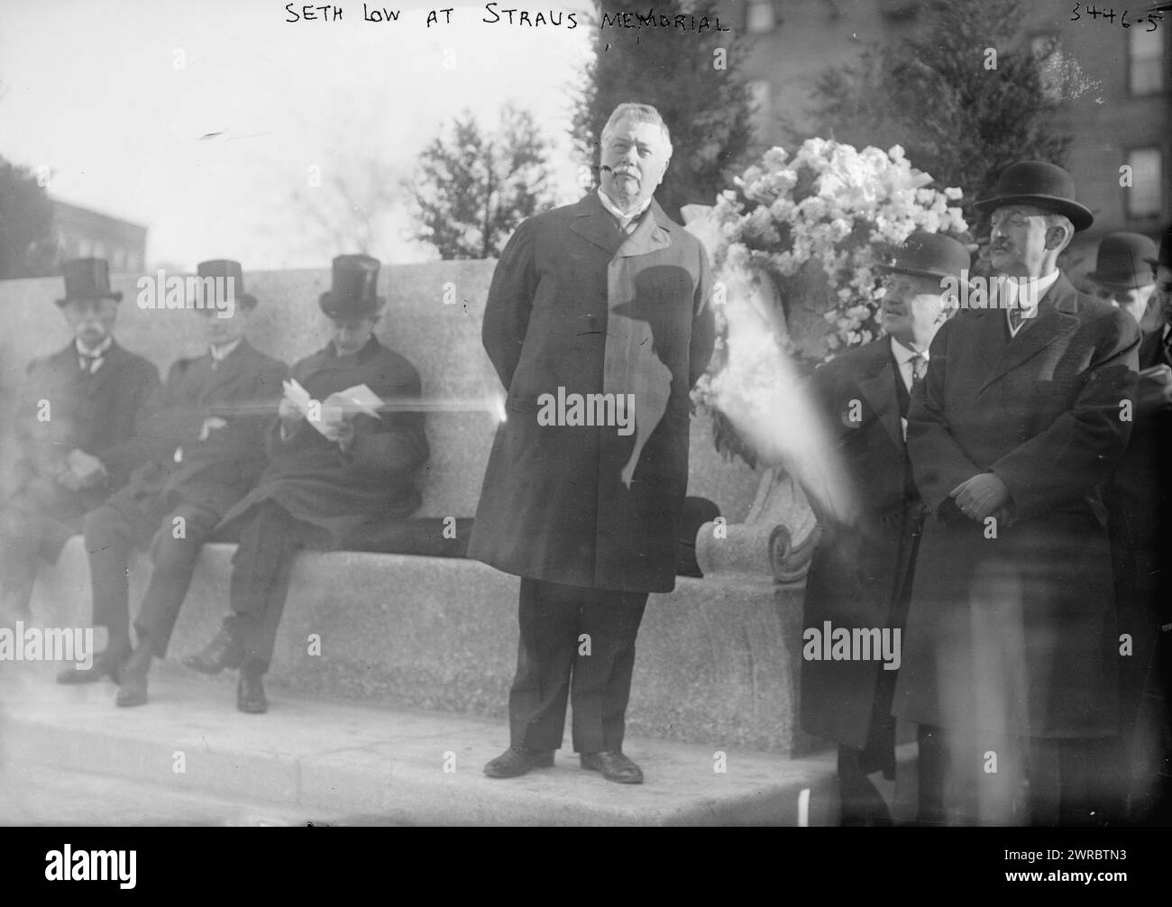 Seth Low at Straus Memorial, Photograph shows educator Seth Low (1850 ...