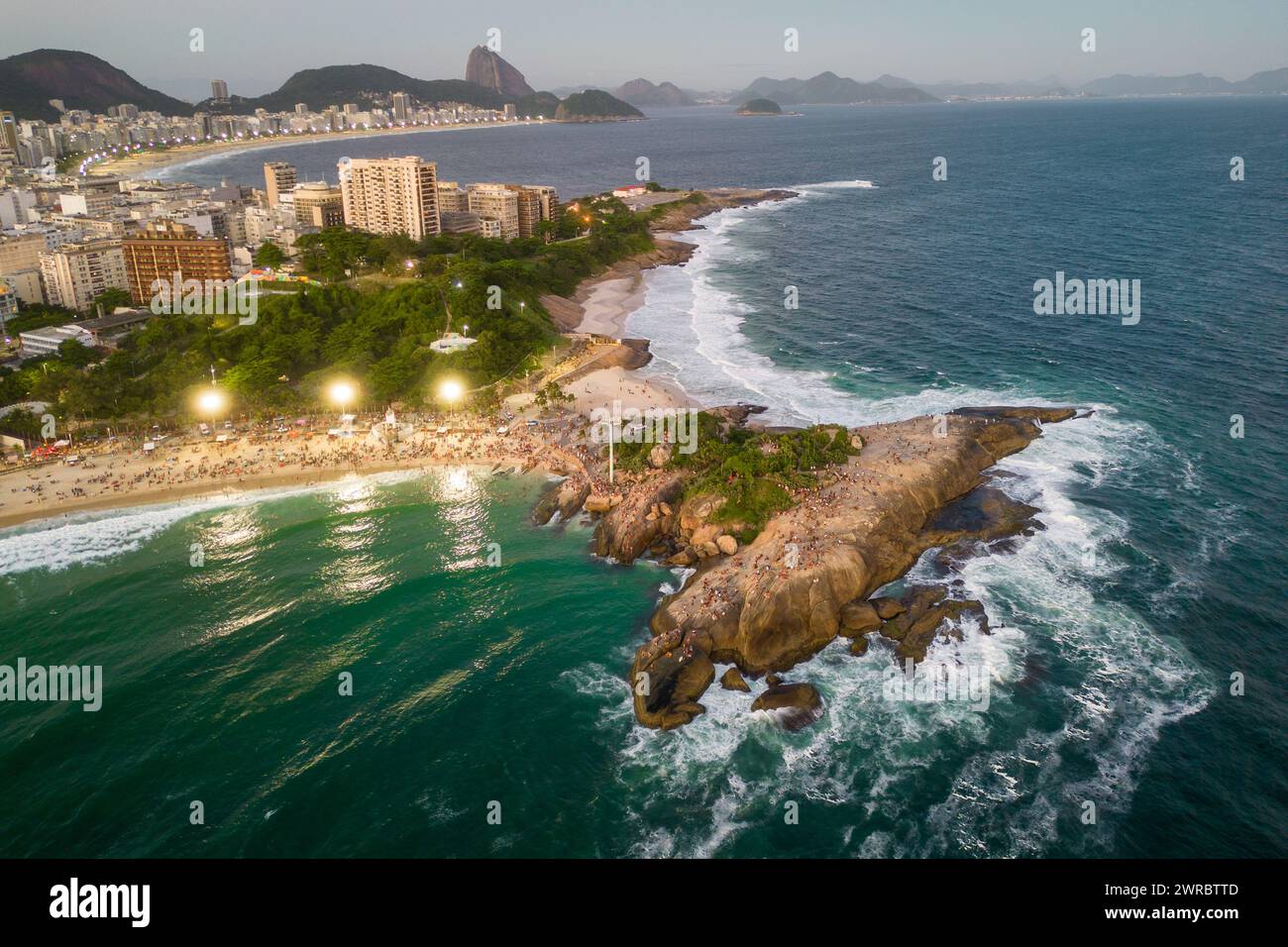 Aerial View of Arpoador Rock and Ipanema Beach in Rio de Janeiro, Brazil Stock Photo - Alamy