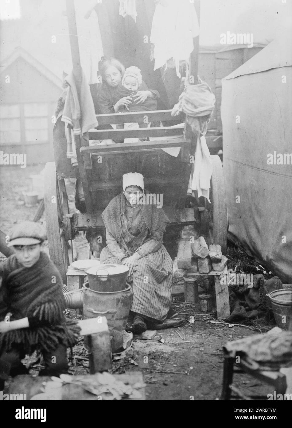 Belgian Refugees, at Bergen-op-zoom, Photograph shows Belgian refugees ...