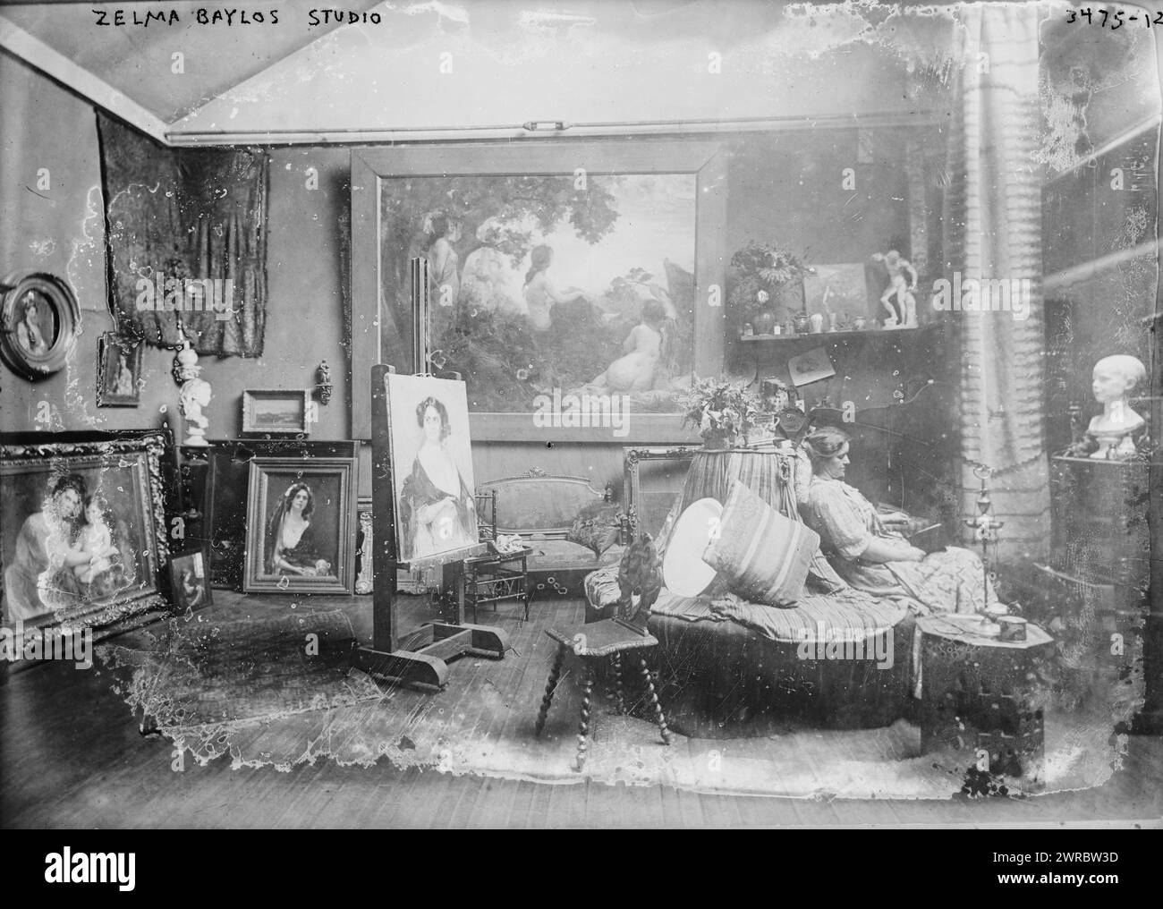 Zelma Baylos studio, Photograph shows the studio of Hungarian-American ...