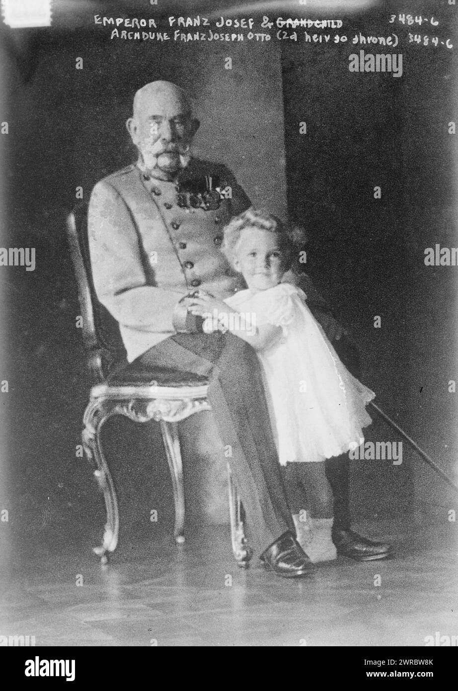 Emperor Franz Josef and Archduke Franz Joseph Otto (2d heir to throne), between ca. 1910 and ca ...