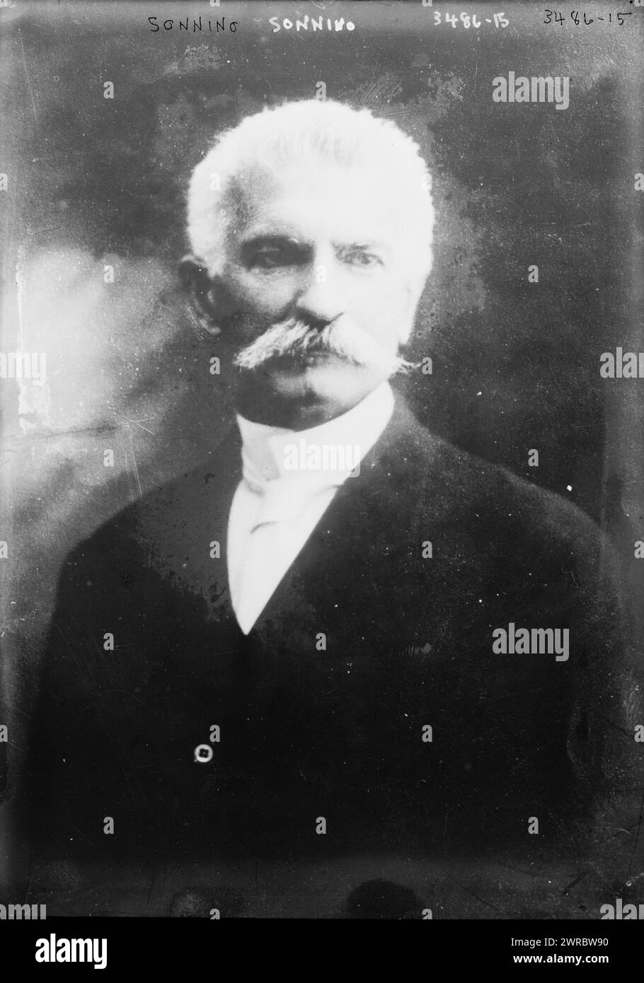 Sonnino, Photograph shows Baron Sidney Costantino Sonnino (1847-1922 ...