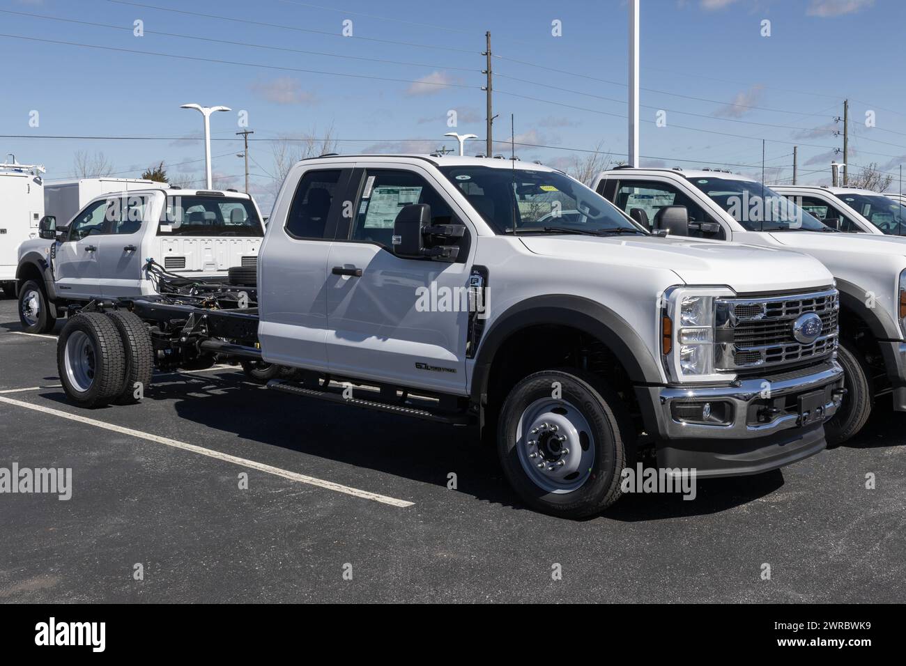 Plainfield - March 10, 2024: Ford F-550 4X4 Super Chassis Cab display ...