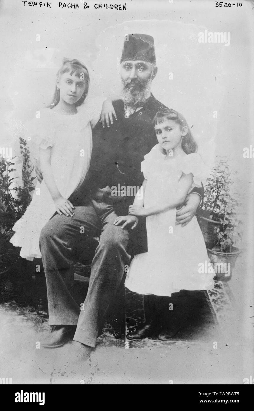 Tewfik Pacha and children, Photo shows Ahmed Tevfik Pasha (1845-1936 ...
