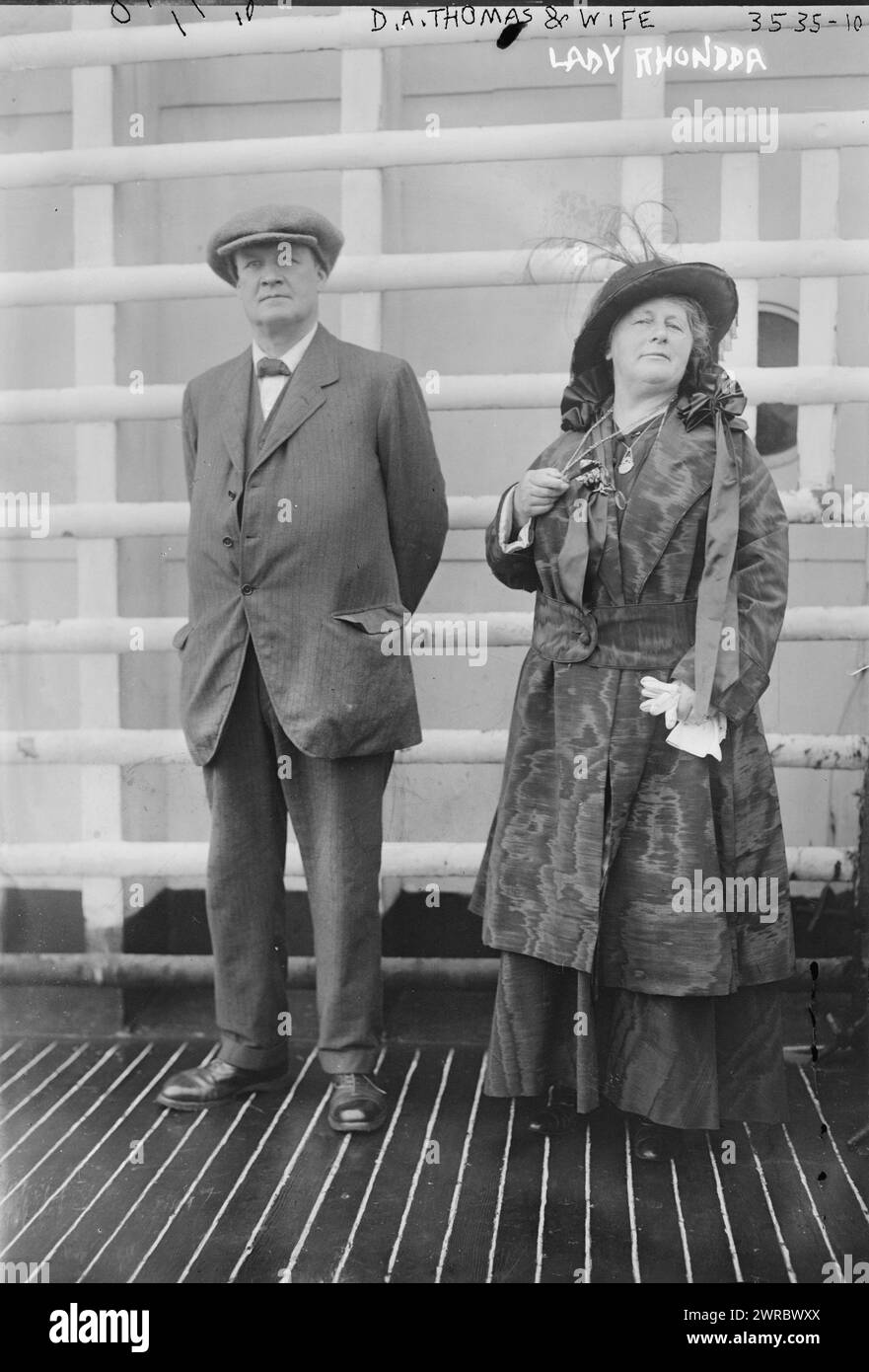 D.A. Thomas and wife, Lady Rhonda, Photograph shows Welsh industrialist ...