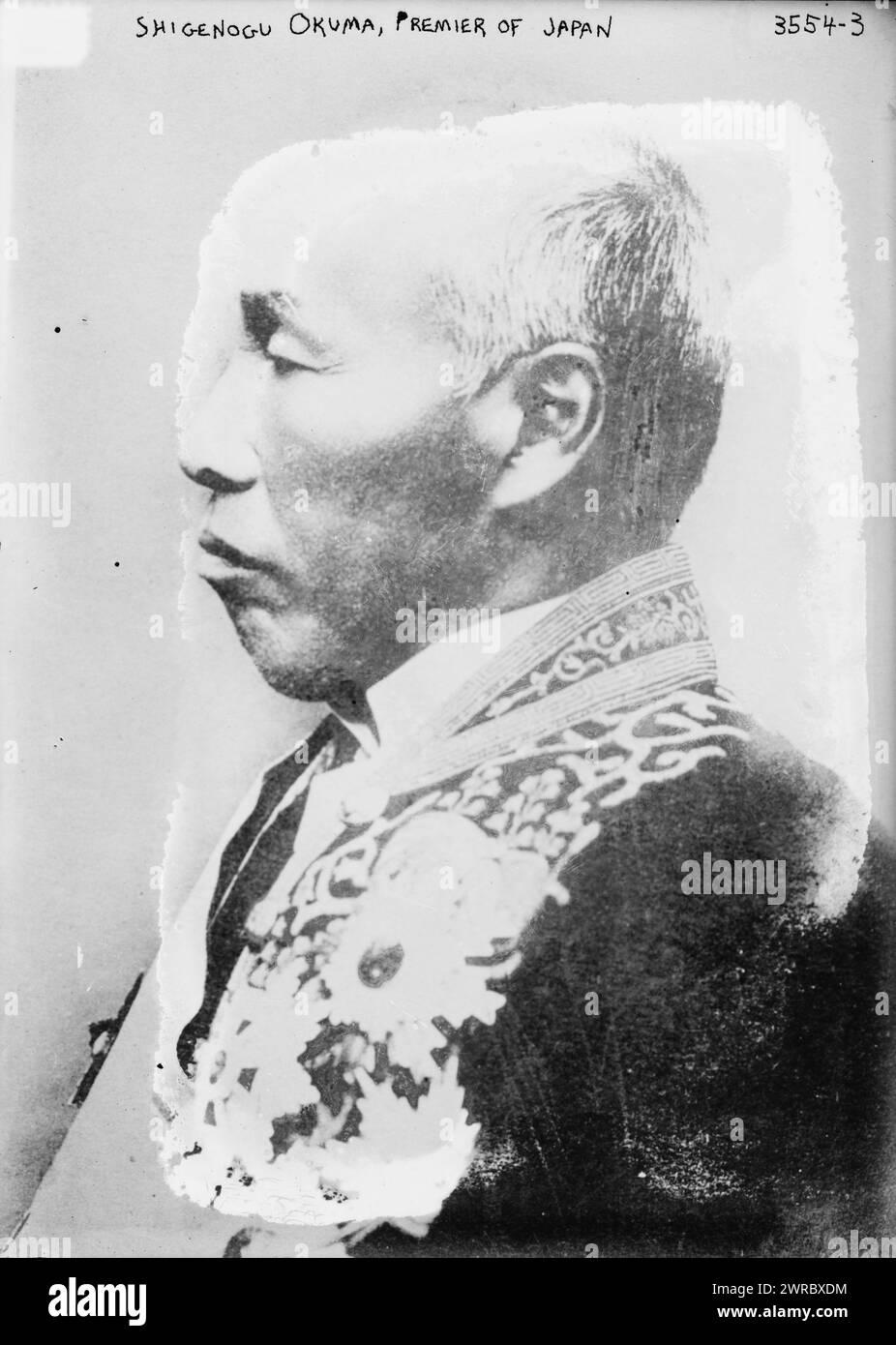 Shigenogu Okuma, Premier of Japan, Photograph shows Marquess Okuma ...