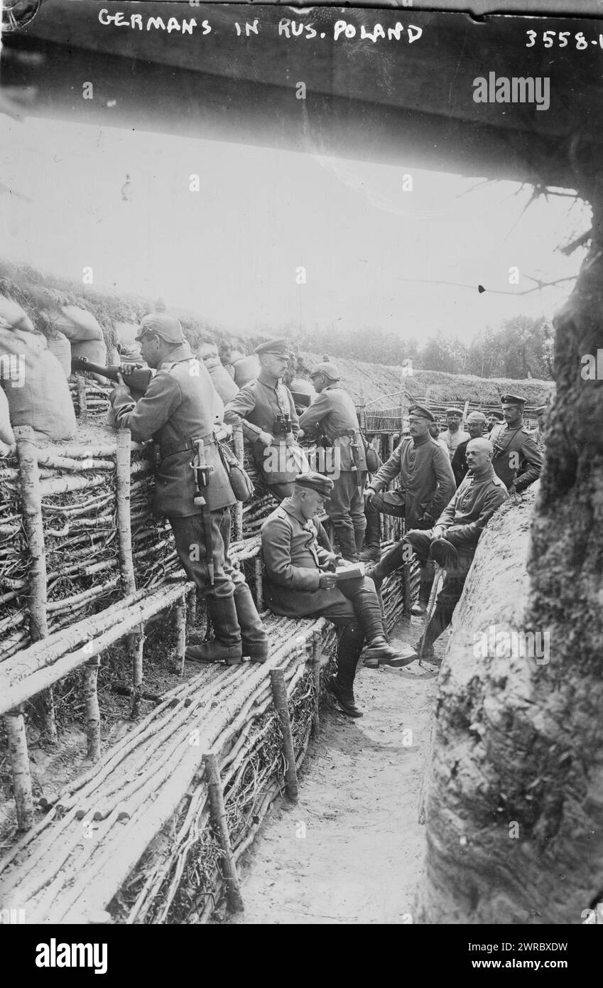 Germans in Rus. i.e. Russian Poland, Photograph shows German soldiers ...