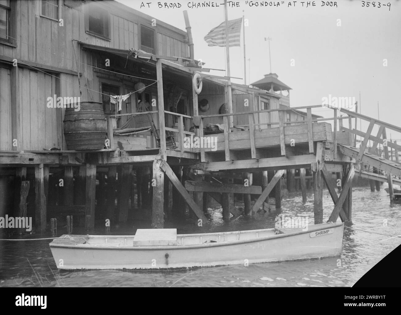 At Broad Channel, the 'Gondola' at the door, Photograph shows boat in ...