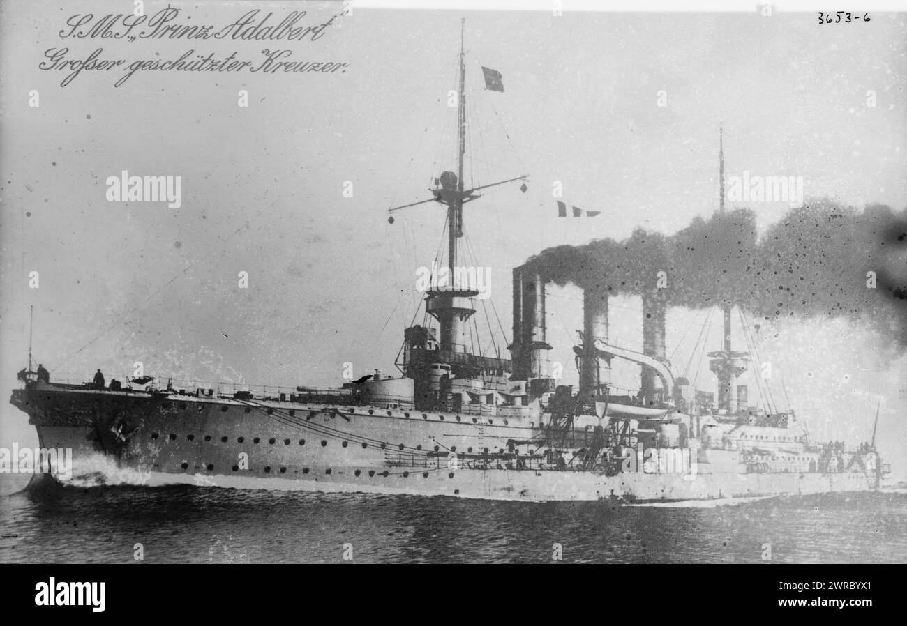PRINCE ADALBERT German heavy cruiser, Photograph shows the SMS Prinz ...