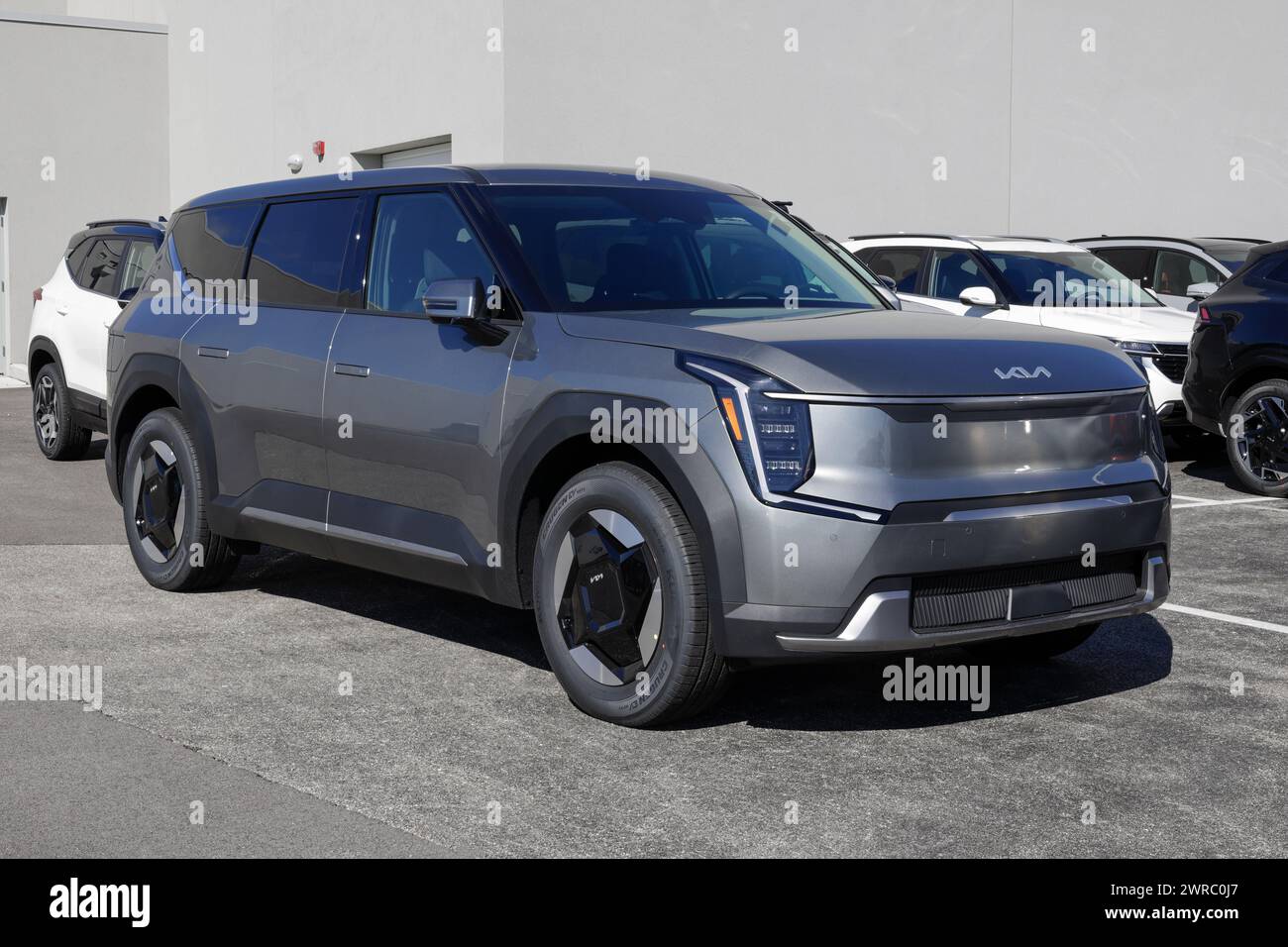 Avon - March 10, 2024: Kia EV9 Light SR EV Electric Vehicle display at ...