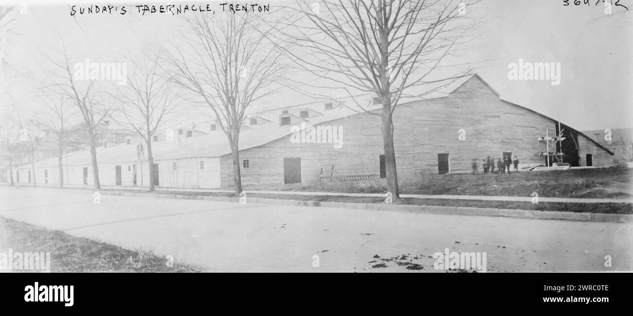 Sunday's Tabernacle, Trenton, Photograph shows the wooden tabernacle in ...