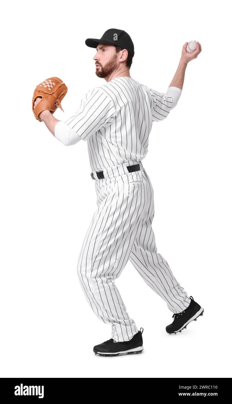 Action baseball full length player sport throwing uniform hi-res stock ...