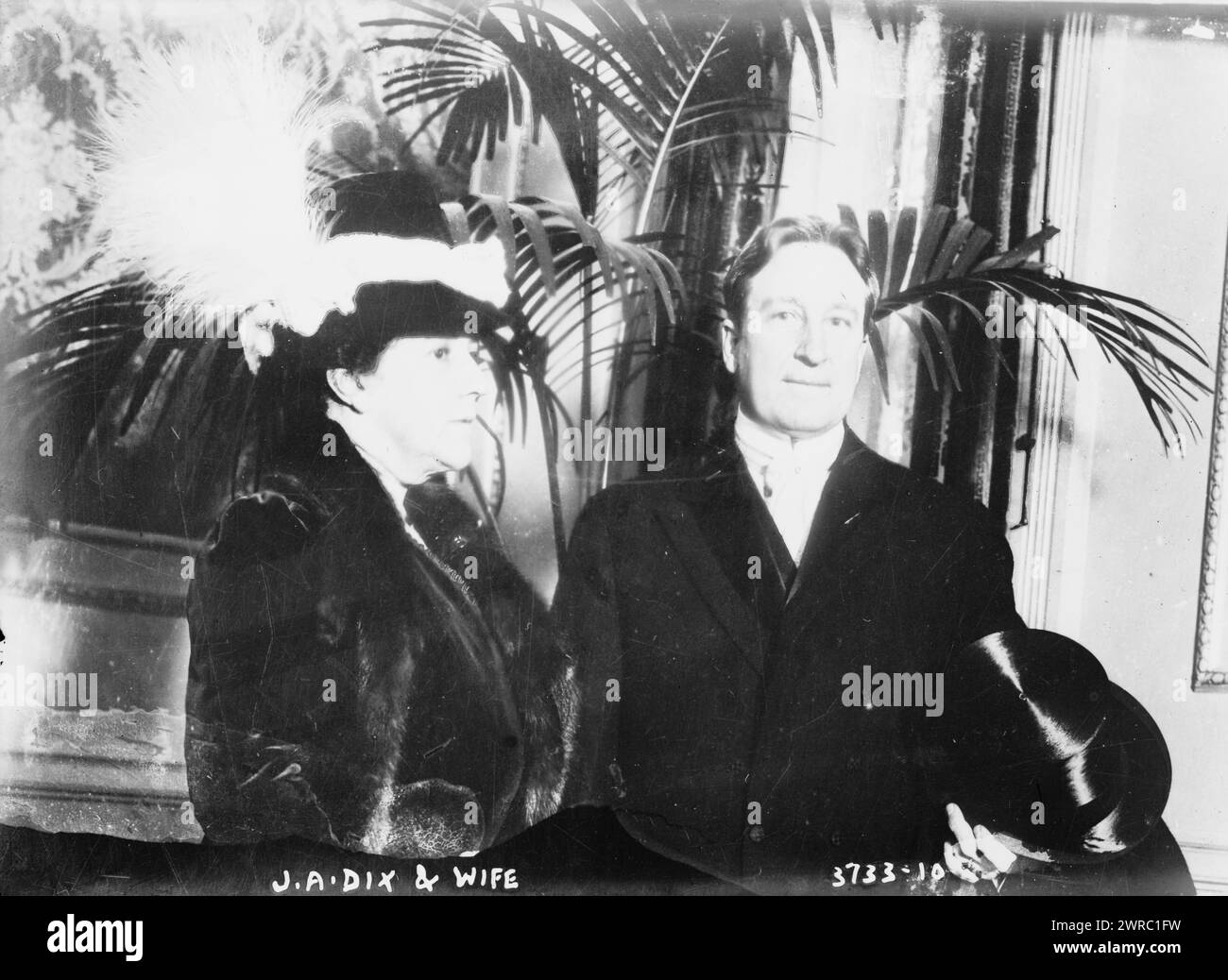 J.A. Dix and wife, Photograph shows John Alden Dix (1860-1928), Governor of New York, 1911-1912 ...