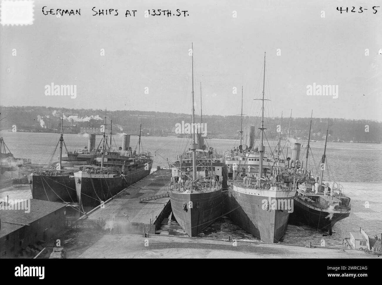 German Ships at 135th St., between ca. 1915 and ca. 1920, Glass ...
