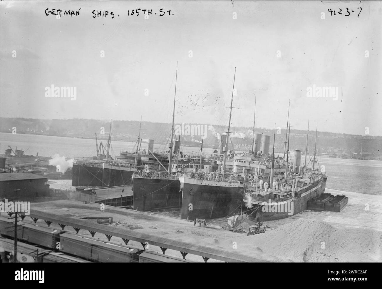 German Ships at 135th St., between ca. 1915 and ca. 1920, Glass ...