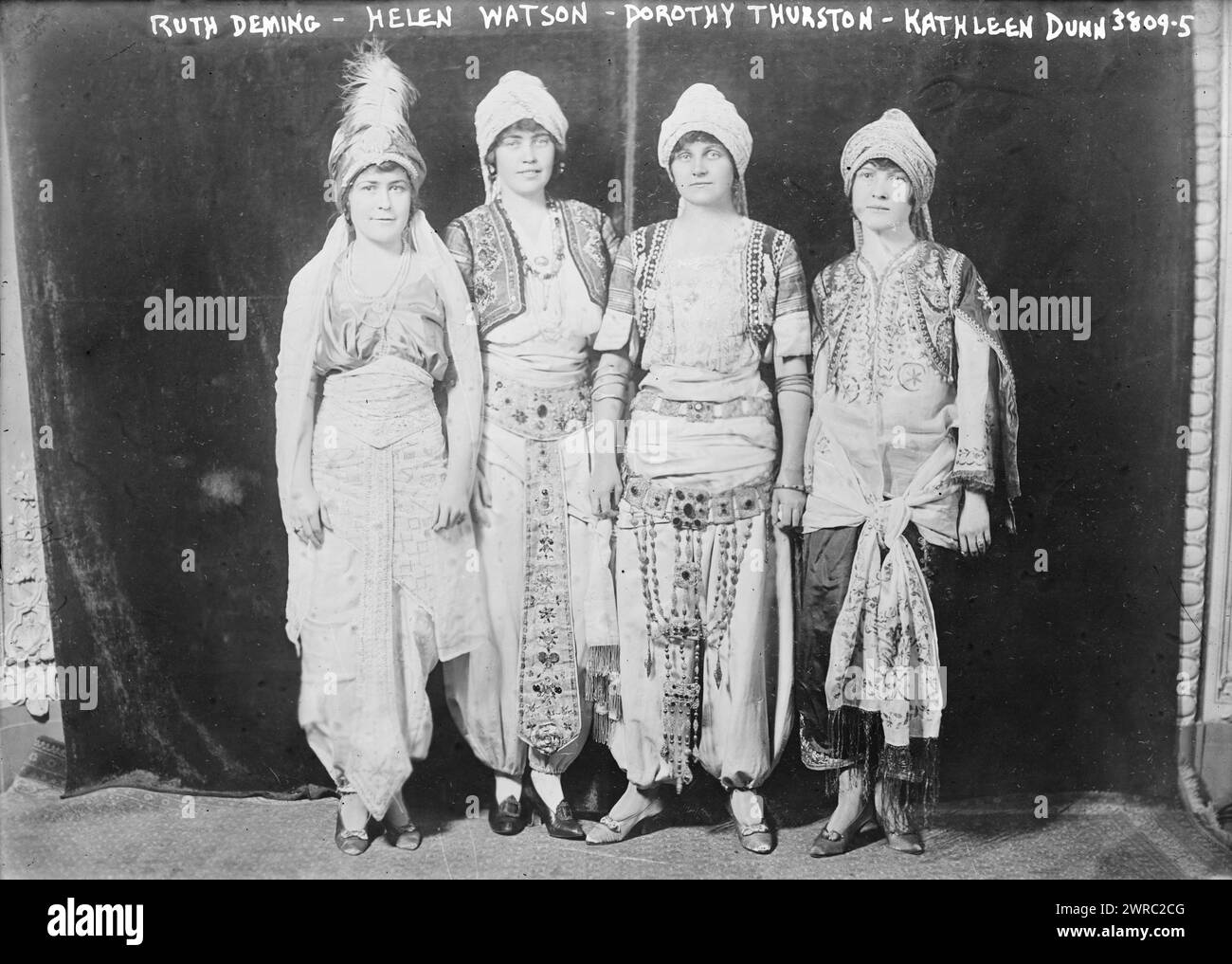 In costume: Ruth Deming, Helen Watson, Dorothy Thurston, Kathleen Dunn ...