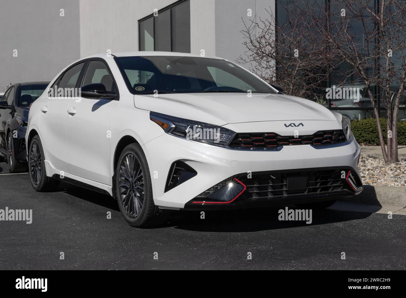 Avon - March 10, 2024: Kia Forte GT-Line display at a dealership. Kia ...
