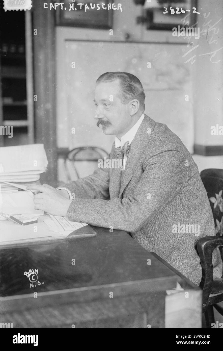 Capt. H. Tauscher, Photograph shows Captain Hans Tauscher, the husband ...