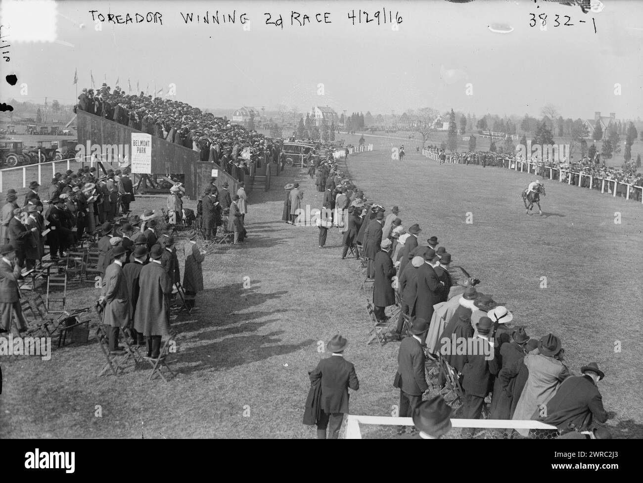 Toreador winning 2d race, 4/29/16, Photograph shows a horse race taking ...
