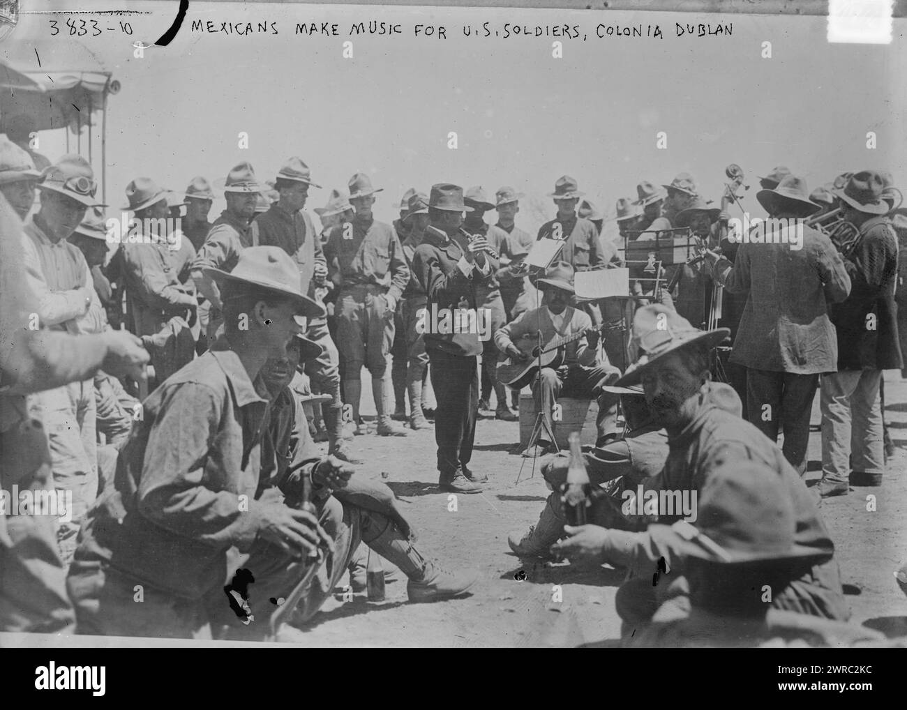 Mexicans make music for U.S. soldiers, Colonia Dublan, between ca. 1915 ...