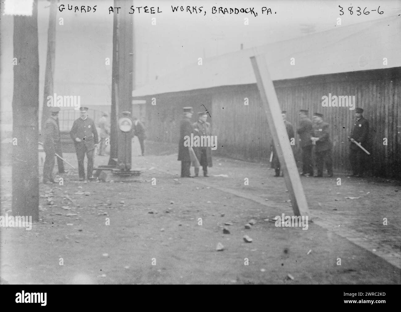 Guards at Steel Works, Braddock, Pa., Photograph shows guards at the ...