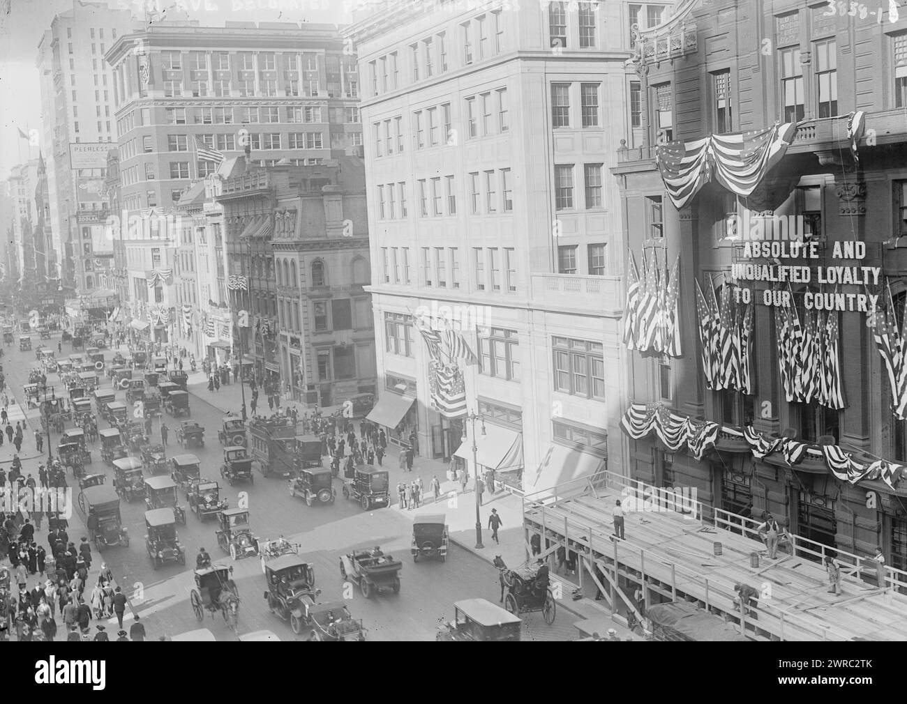 5th Ave. decorated for Preparedness Parade, Photograph shows view ...