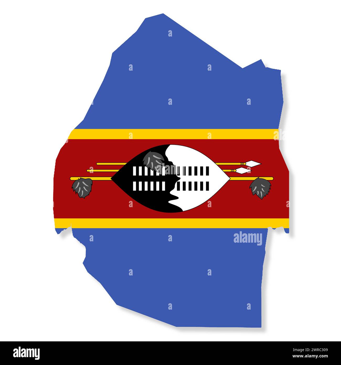 Eswatini Swaziland flag map with clipping path Stock Photo - Alamy