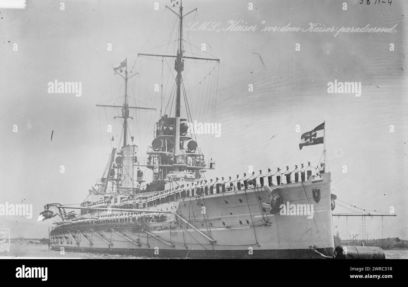 German battleship KAISER passing in review for the Kaiser, Photograph ...