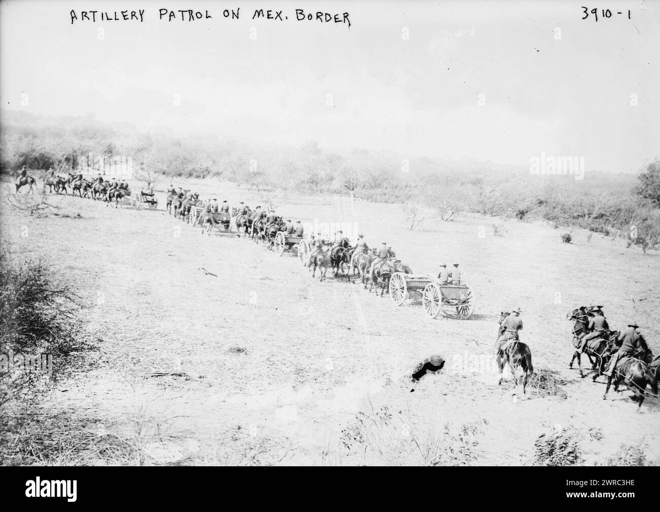 Artillery Patrol on Mex. Border, Photograph shows artillery maneuvers ...