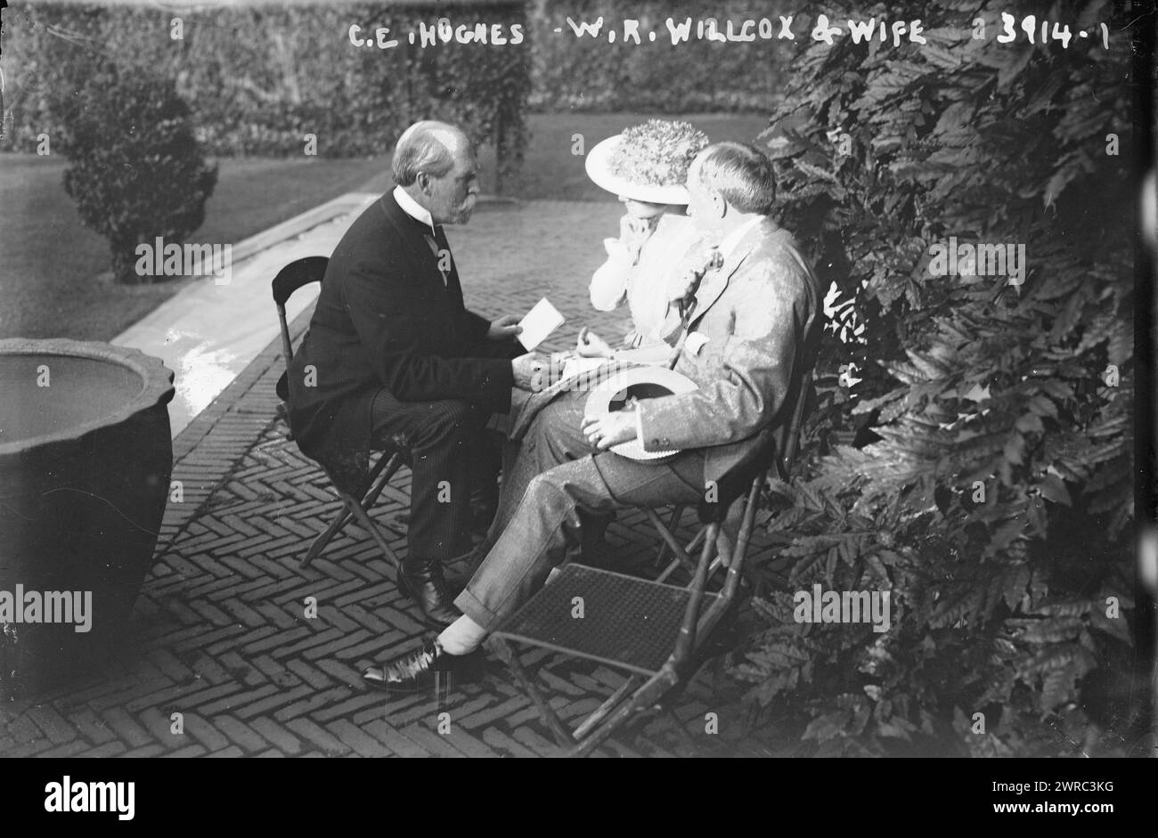 C.E. Hughes, W.R. Willcox, & wife, between ca. 1915 and ca. 1920, Glass ...