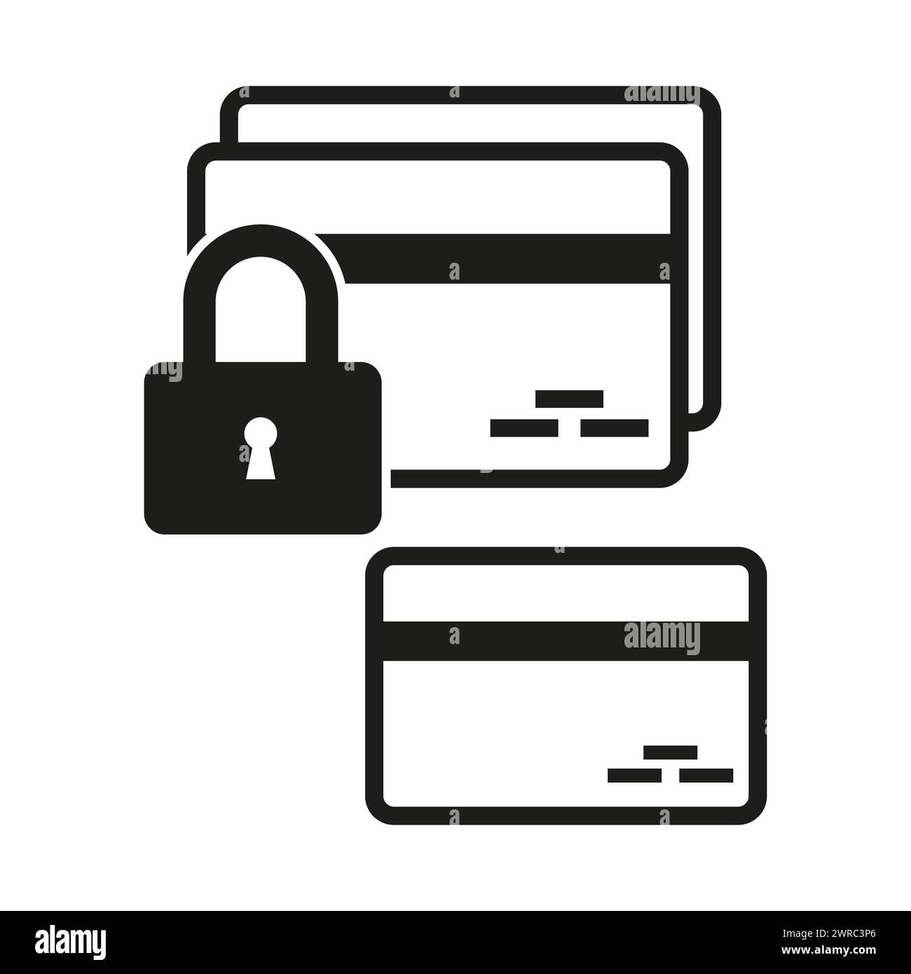 Descriptive name: Secured Credit Card Icon Set. Vector illustration ...