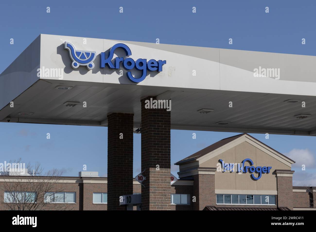 Avon - March 10, 2024: Kroger Supermarket. Kroger is one of the largest ...