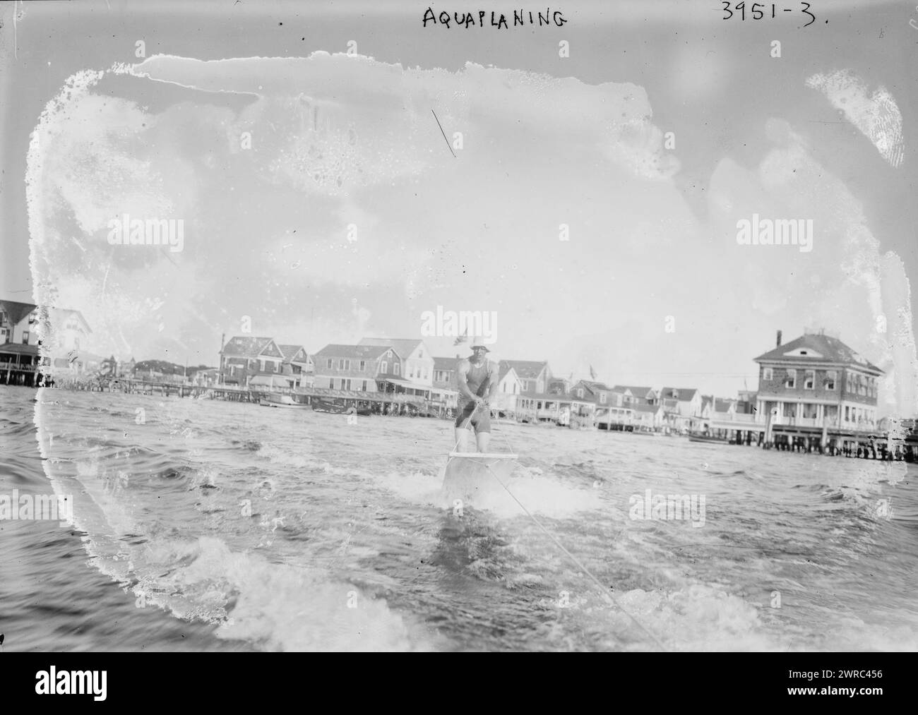 Aquaplaning water skiing, between ca. 1915 and ca. 1920, Glass ...