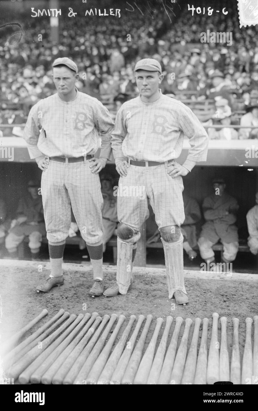 Sherry Smith & Otto Miller, Brooklyn NL (baseball), 1916., Glass ...