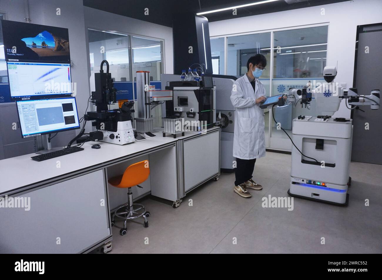 HANGZHOU, CHINA - MARCH 7, 2024 - Researchers launch a nanoscale ...