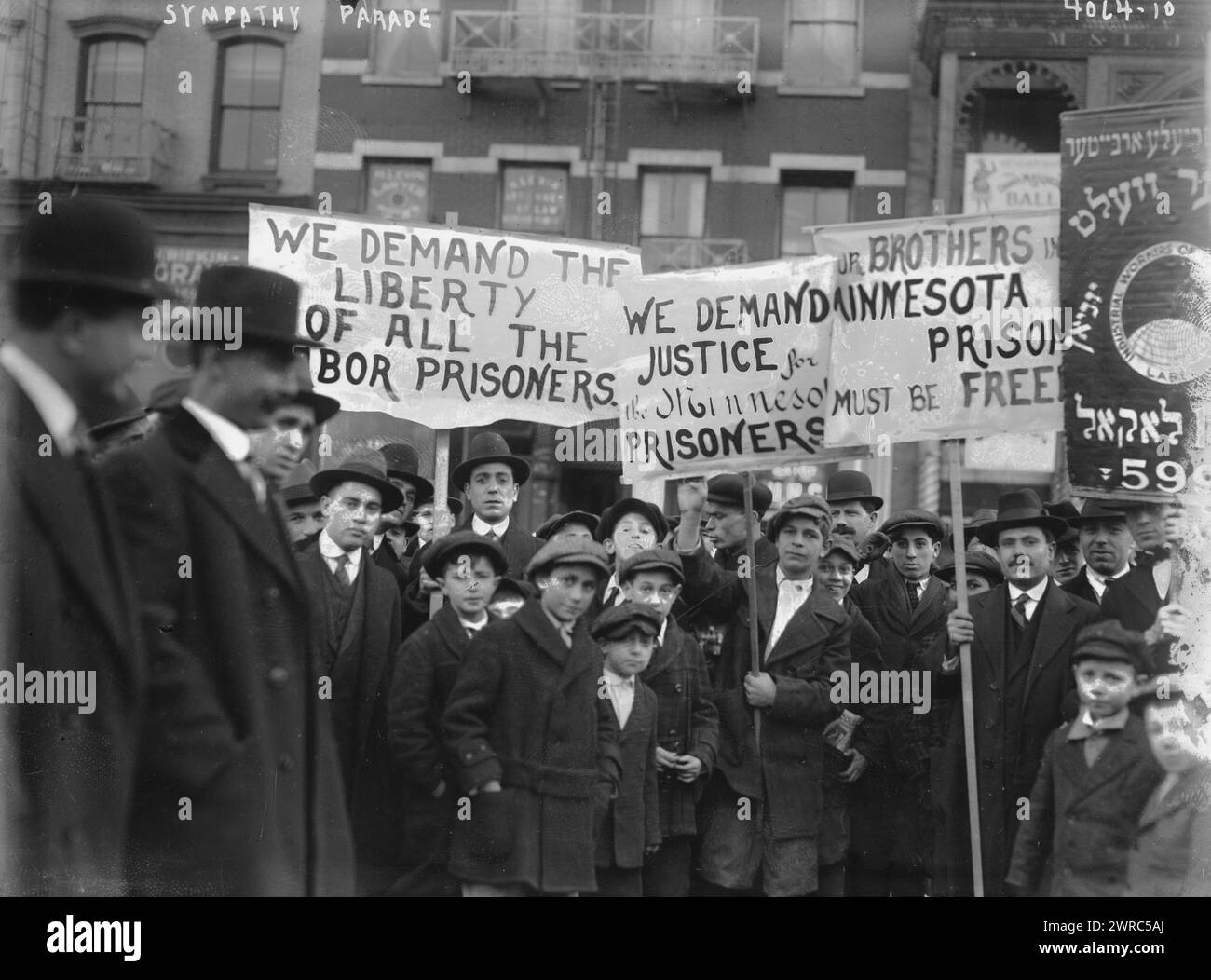Sympathy Labor Parade, 1916, Photograph shows crowd at a labor sympathy ...