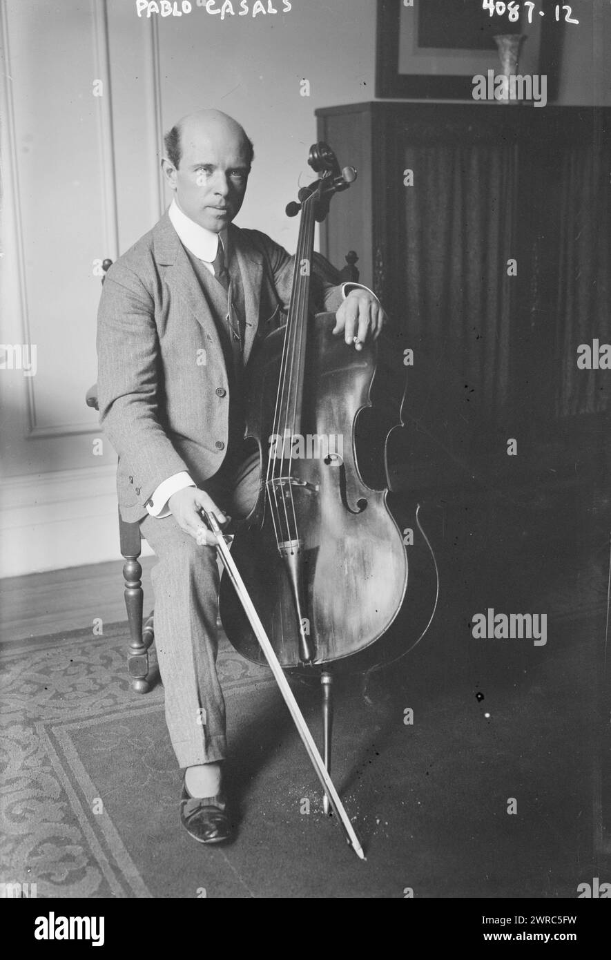 Pablo Casals, Photograph shows Spanish cellist Pablo Casals (1876-1973 ...