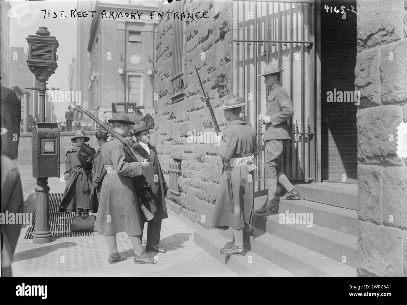 71st Reg't. Armory entrance, Photograph shows entrance to the Armory in ...