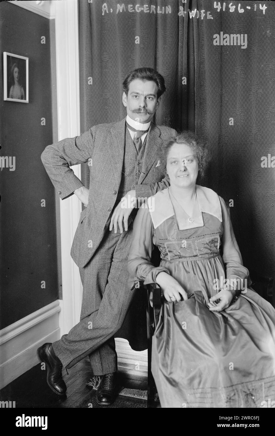A. Megerlin & wife, Photograph shows violinist Alfred Eugene Megerlin ...