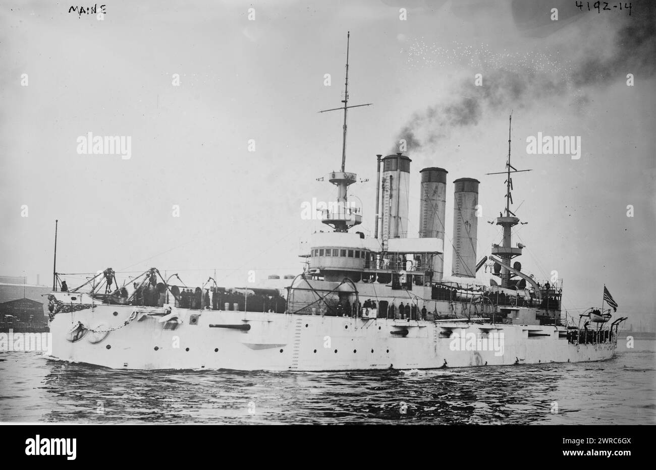 MAINE, Photograph shows the USS Maine (BB-10), a battleship of the U.S ...