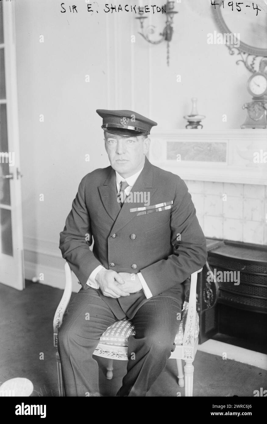 Sir E. Shackleton, Photograph shows arctic explorer Sir Ernest Henry ...