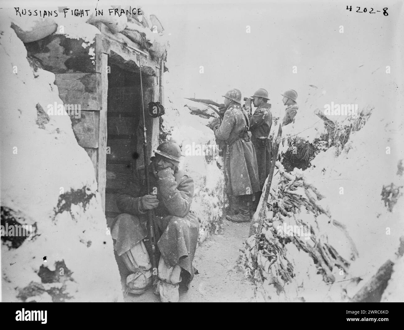 Russians fight in France, Photograph shows Russian soldiers near a ...