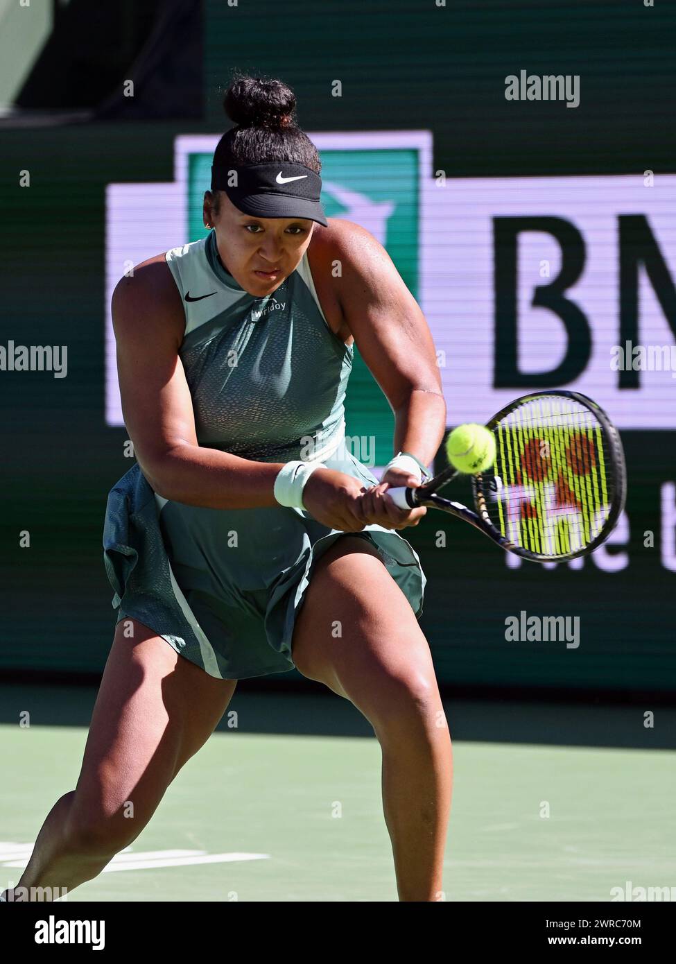 INDIAN WELLS, CA - MARCH 11: Naomi Osaka (JPN) returns the ball during ...