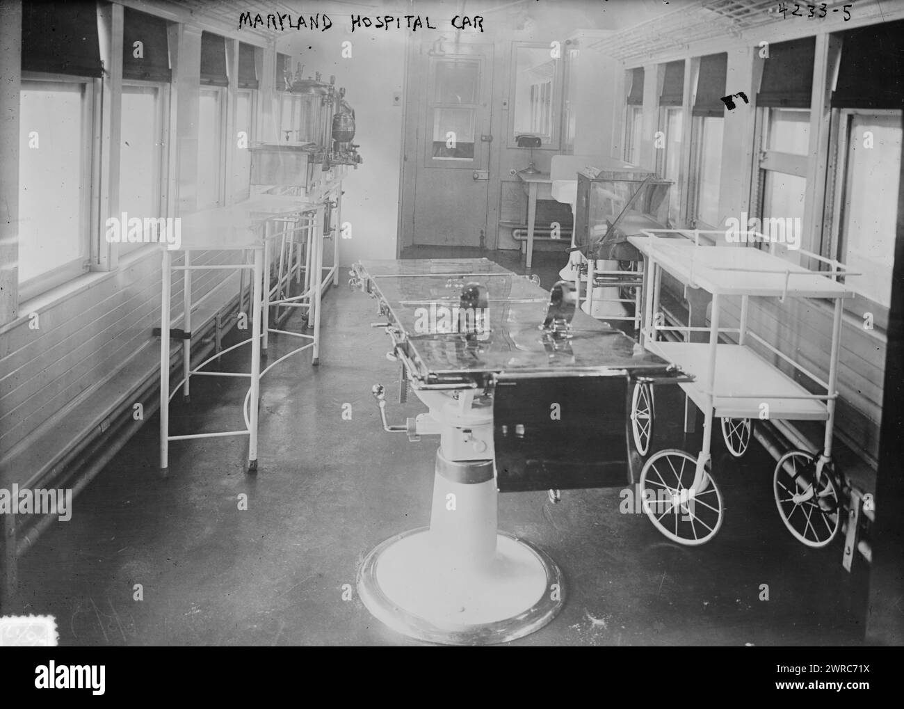 Maryland Hospital car, Photograph shows a train hospital car which ...