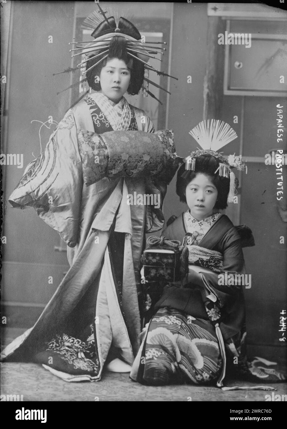 Japanese Prostitutes Photo Shows Two Geisha Girls Between Ca 1915 And Ca 1920 Glass